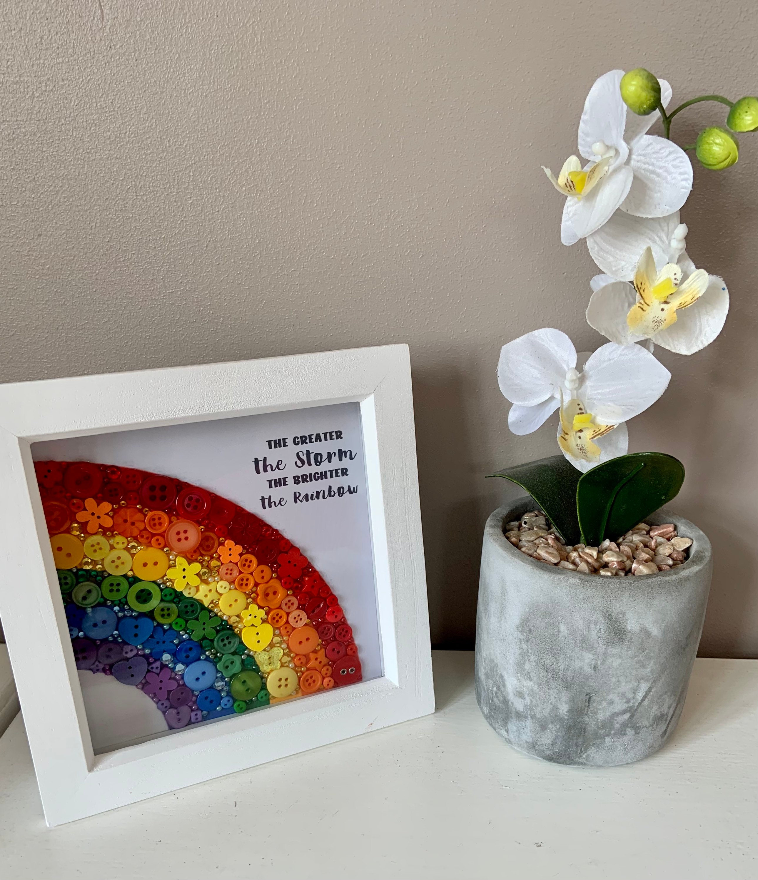 Rainbow Button Box Frame 18cm X 18cm - Etsy