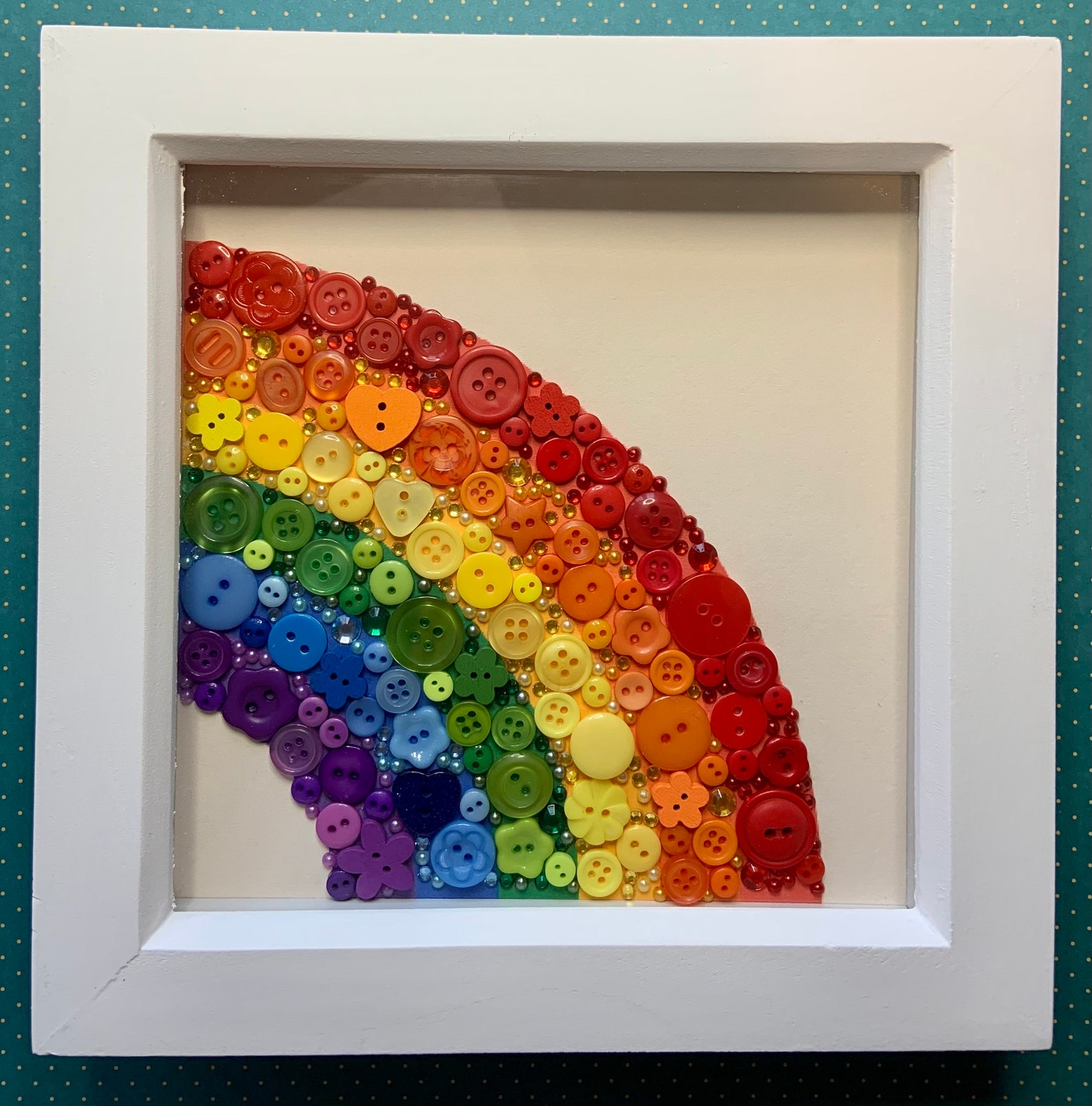 Rainbow Button Box Frame 18cm X 18cm - Etsy