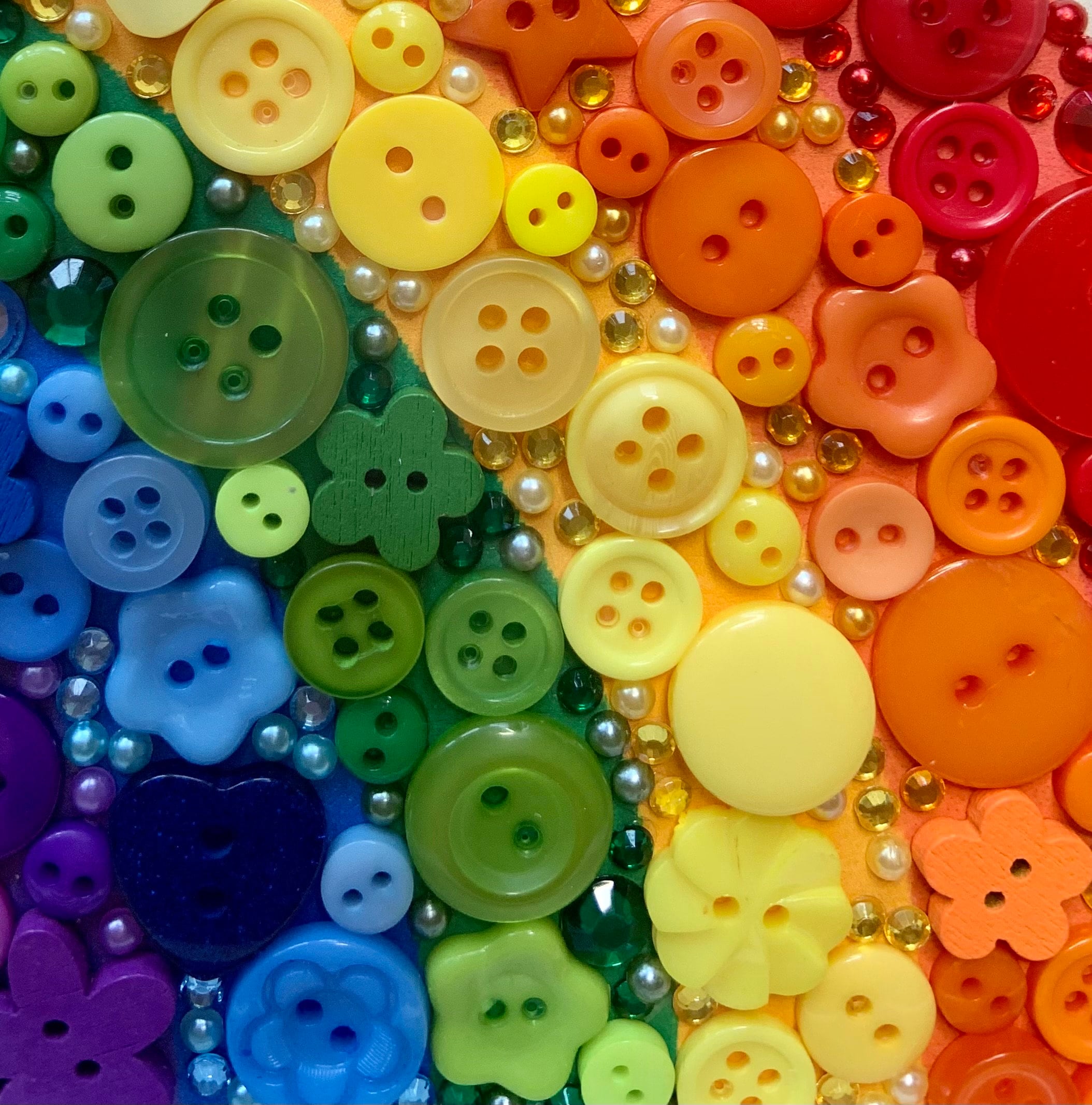 Rainbow Button Box Frame 18cm X 18cm - Etsy