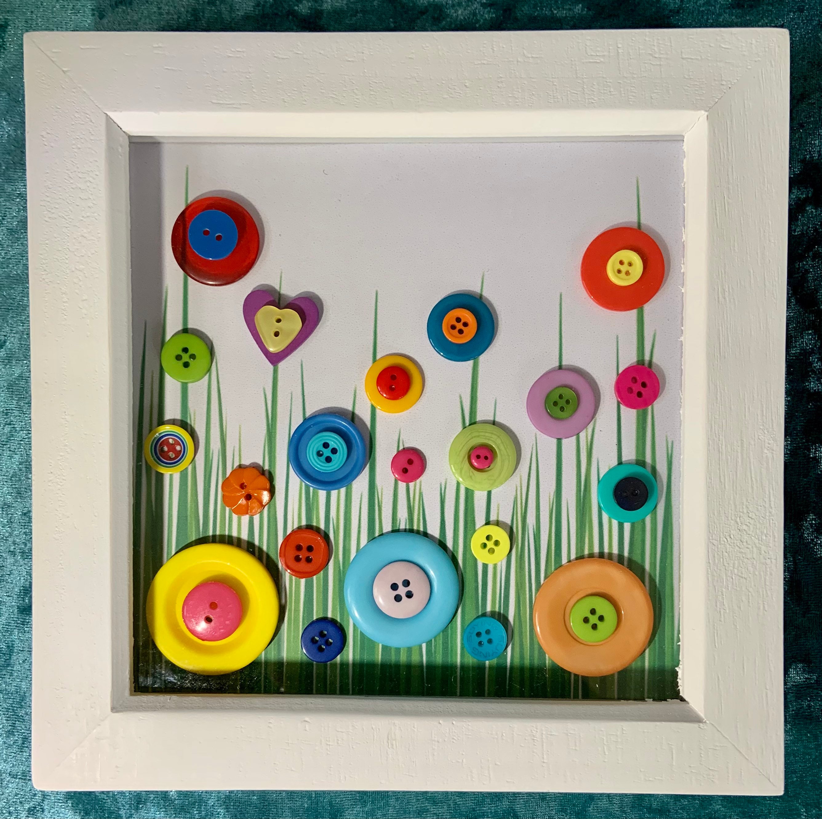 Button Art Flower Meadow Box Frame Picture - 3 Sizes Available - Etsy UK