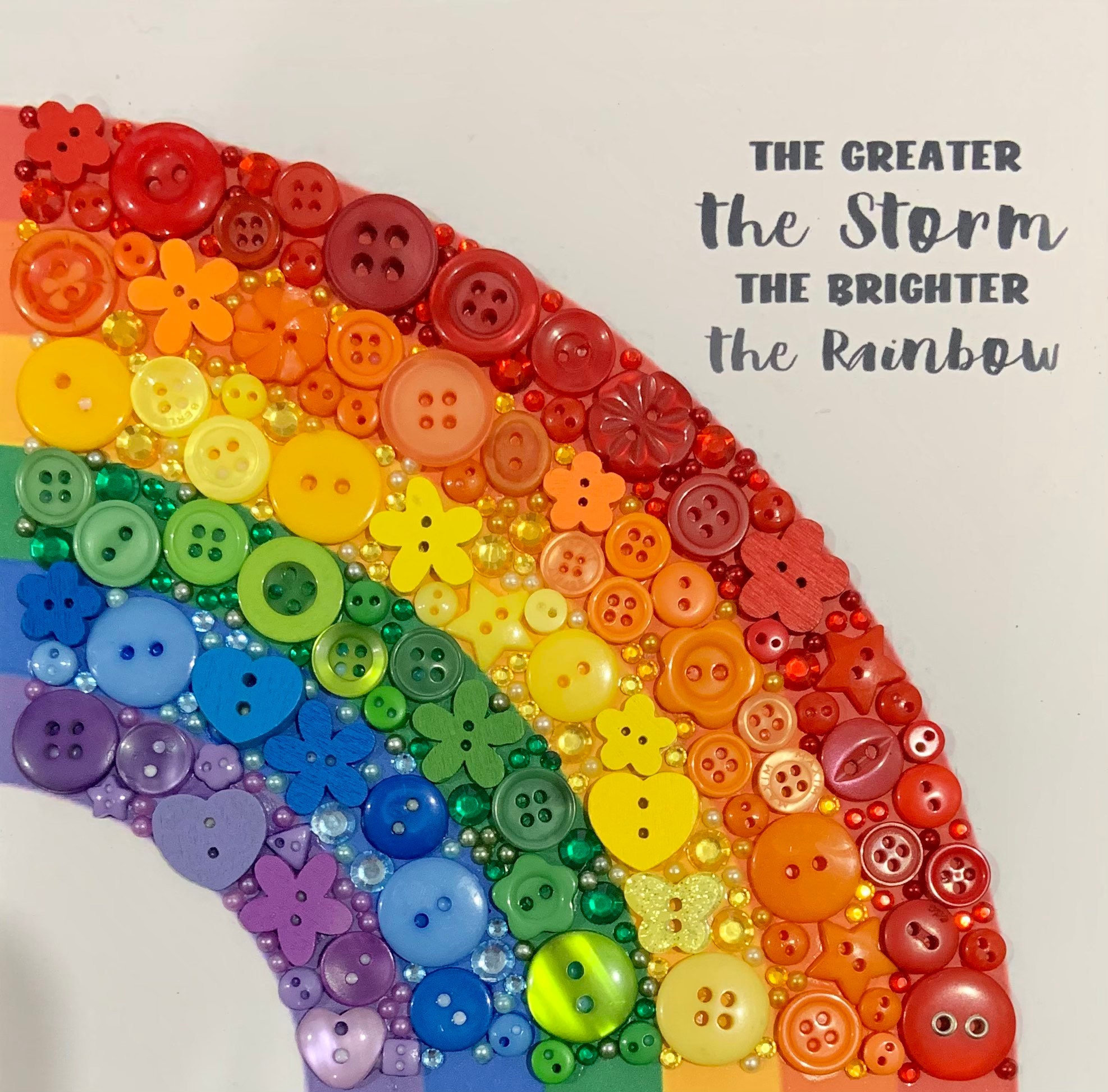 Rainbow Button Box Frame 18cm X 18cm - Etsy