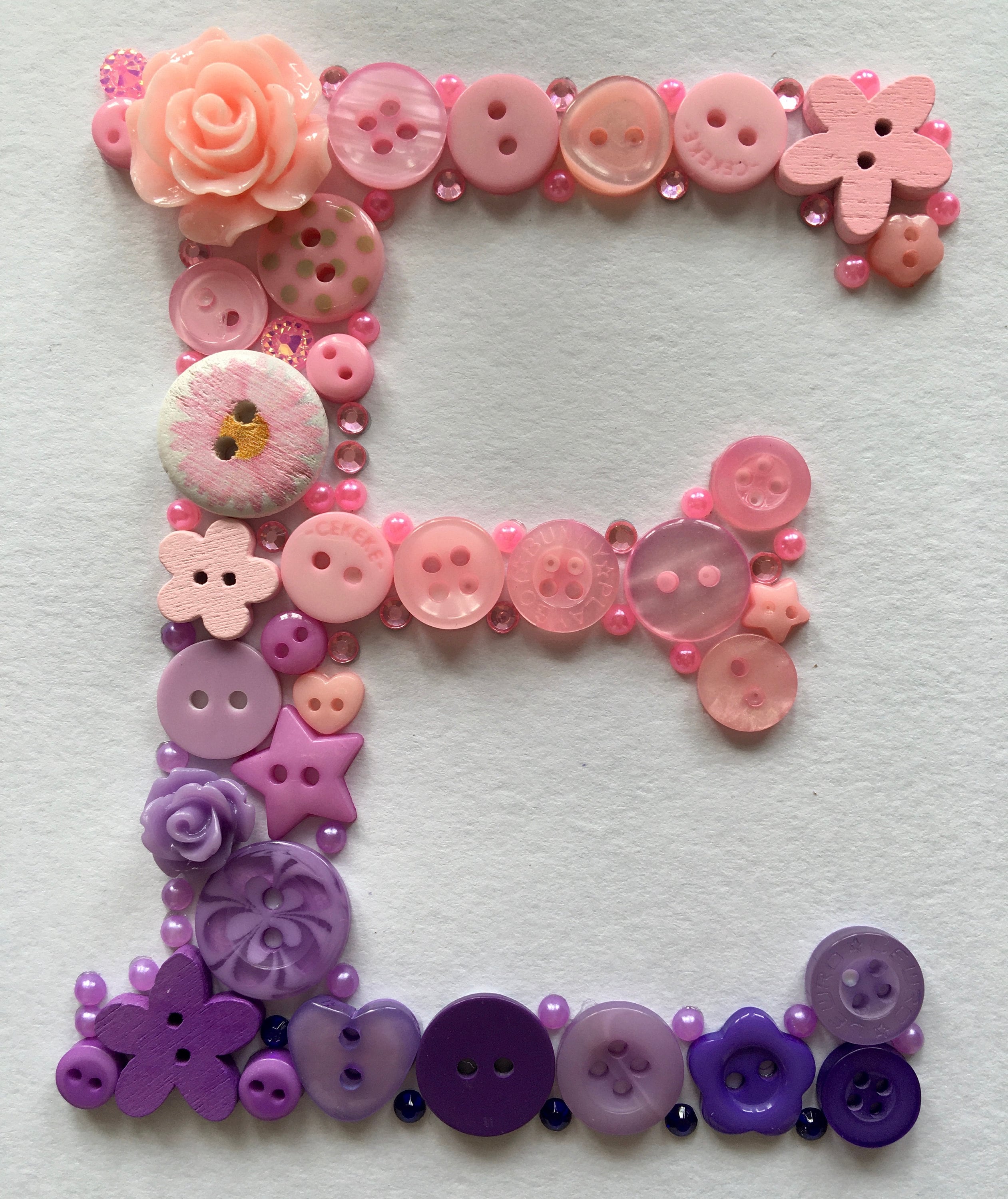 Personalised Button Letter Box Frame Picture With Name - 2 Sizes ...