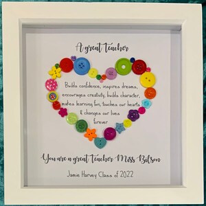 Rainbow Button Box Frame 18cm X 18cm - Etsy
