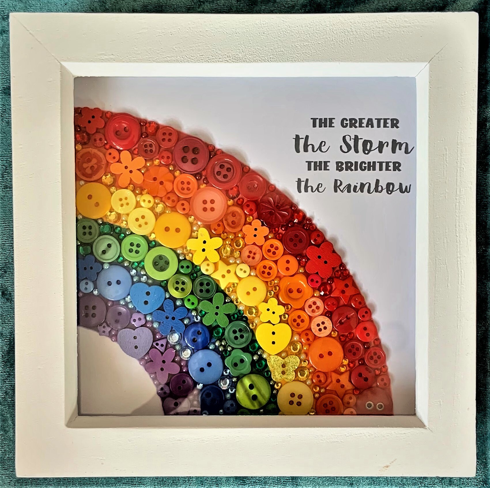 Rainbow Button Box Frame 18cm X 18cm - Etsy