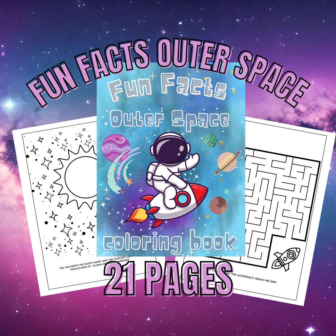 Fun Facts Outer Space A Stellar Coloring Adventure for Kids - Etsy
