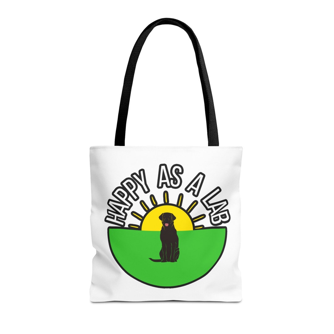 Happy Lab Tote Bag, Black Lab Tote, Black Labrador Gift, 13x13, 16x16 ...
