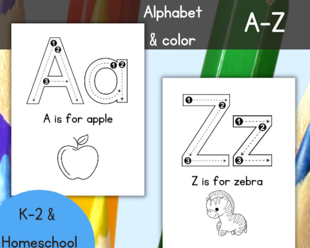 Alphabet Trace and Color, Practice Worksheet, Handwriting, K-2, Primary ...