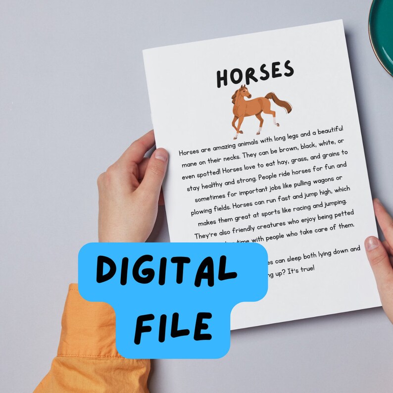 Homeschool Printables Worksheets Horses Primary - Etsy Australia