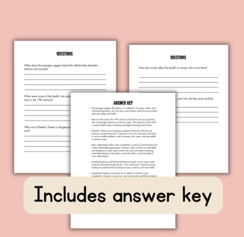 Deadliest Fashion Trend Printable Worksheet Reading Comprehension for ...