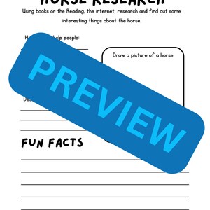 Homeschool Printables Worksheets Horses Primary - Etsy Australia