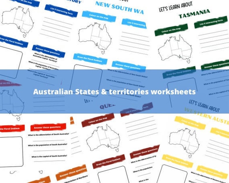 Australian Homeschool Worksheets, States and Territories Activity ...