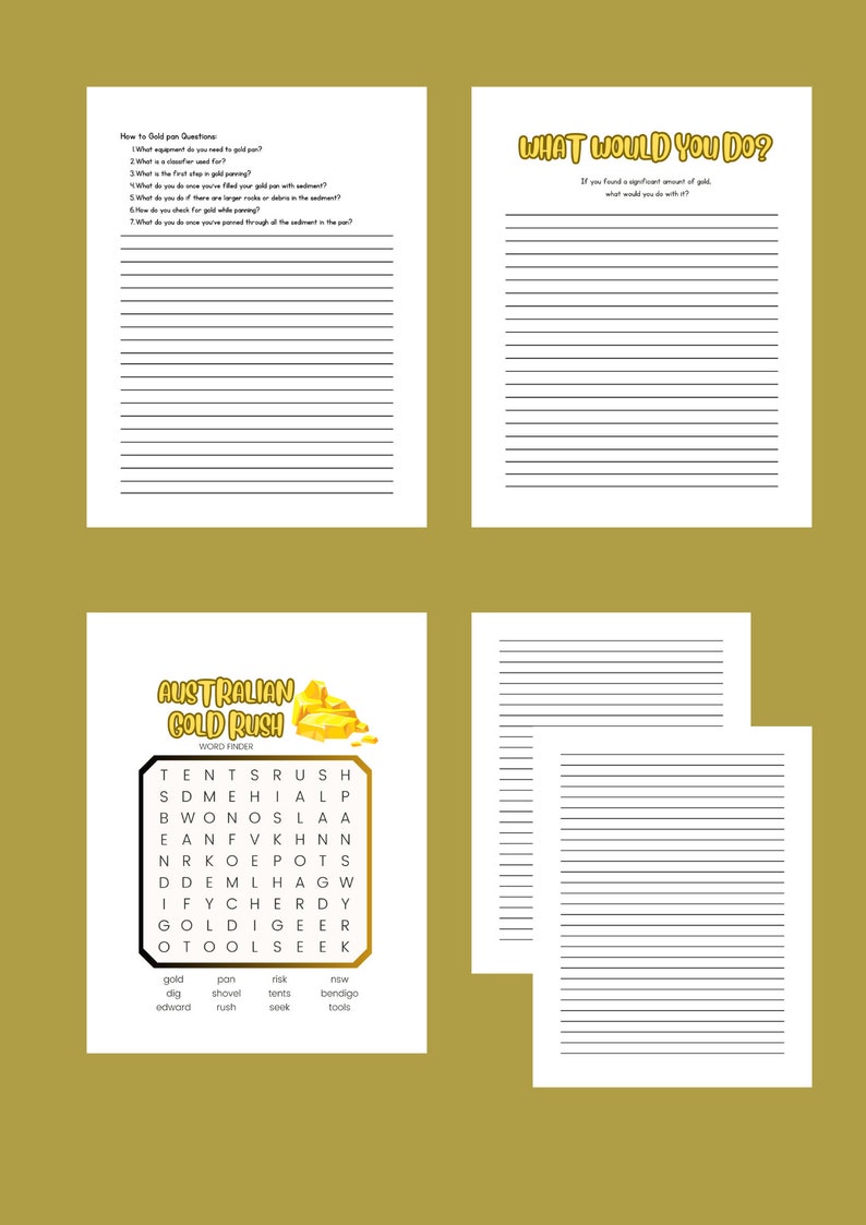 The Australian Gold Rush Study Pack, Reading Comprehension, Research ...