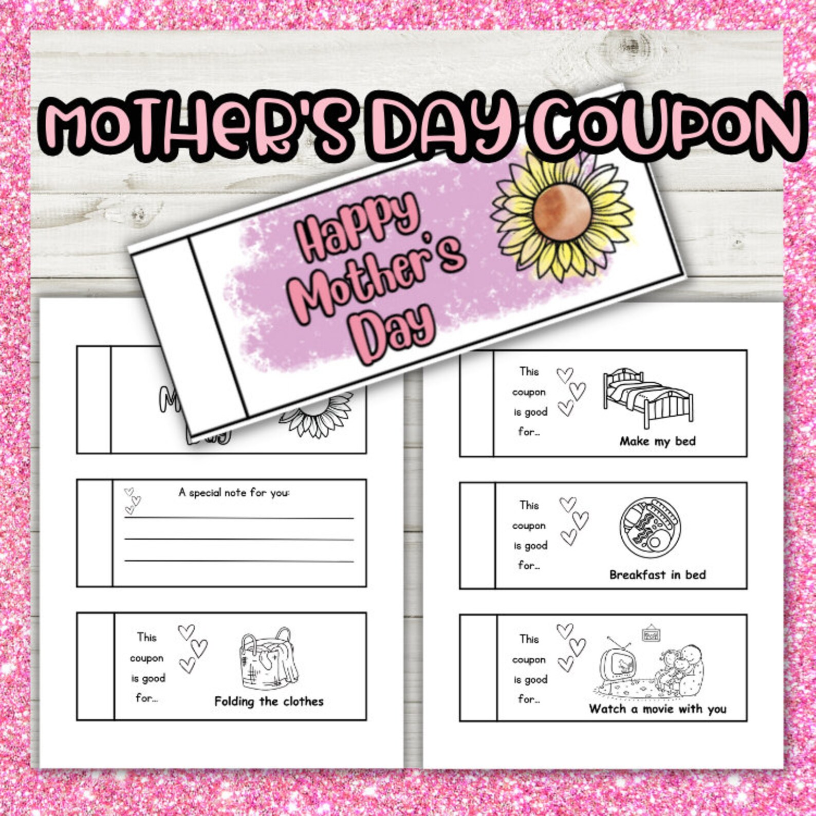 Mothers Day Coupon Book Printable - Etsy