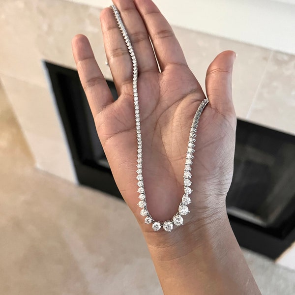 Graduated Diamond Necklace - Buy Online - Etsy