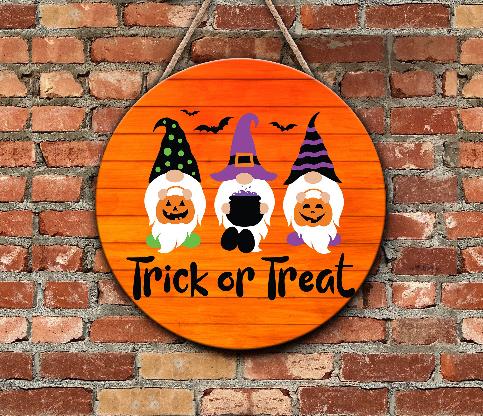 Halloween Decor Round Wooden Sign Welcome Front Door Welcome | Etsy