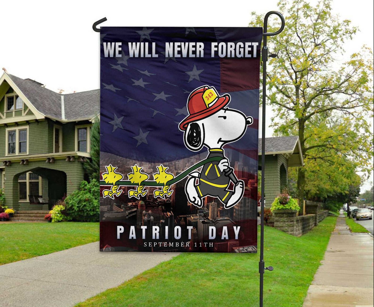 Snoopy Firefighter Flag Snoopy 911 Flag Snoopy Flag Garden | Etsy