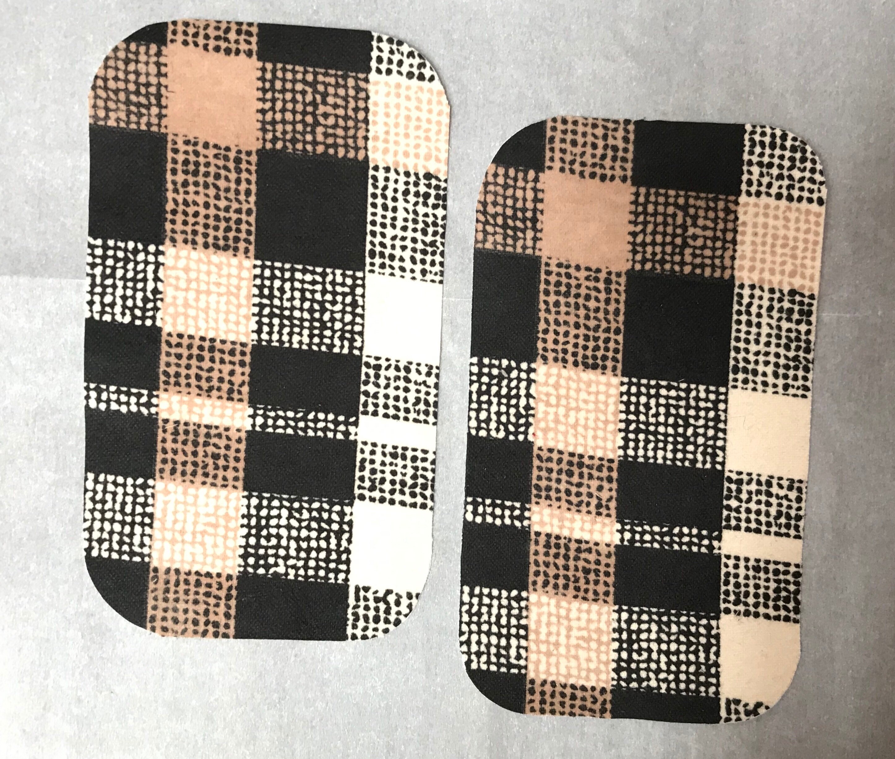 Iron-on Elbow Patch Black/white Plaid Set of 2 - Etsy