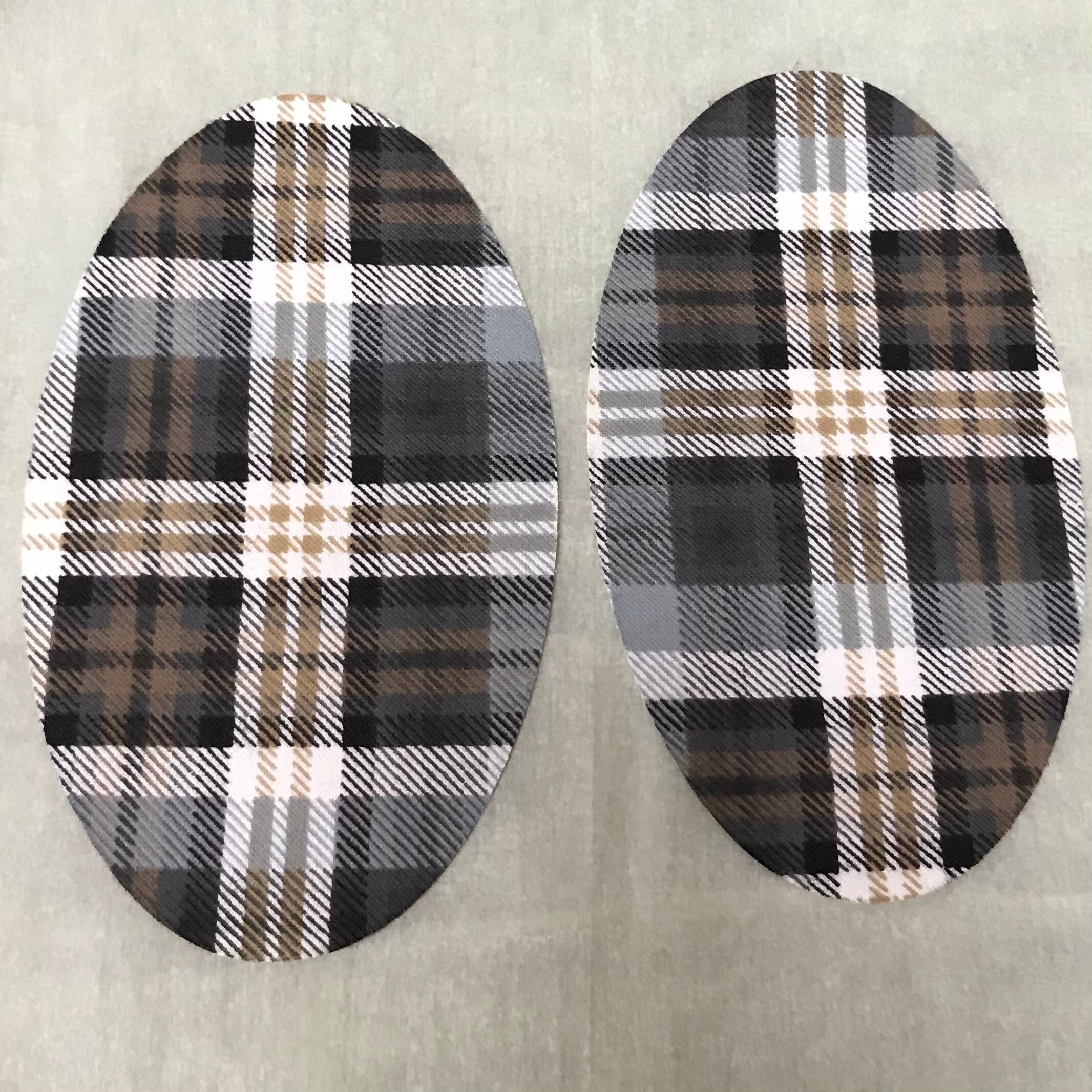 Plaid Blue / Gray / Brown Iron on Elbow Patch Set of 2 - Etsy