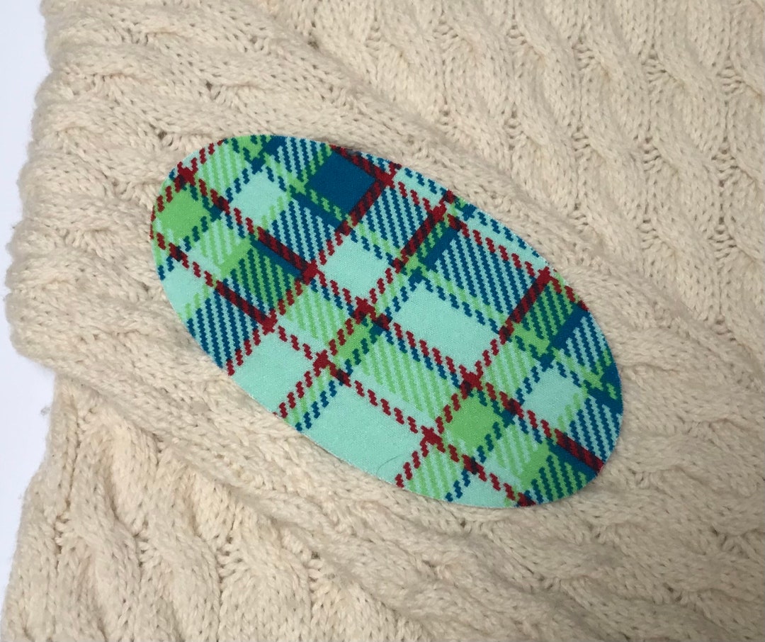 Lime Green Blue & Red Plaid Iron on Elbow Patch Set of 2 - Etsy
