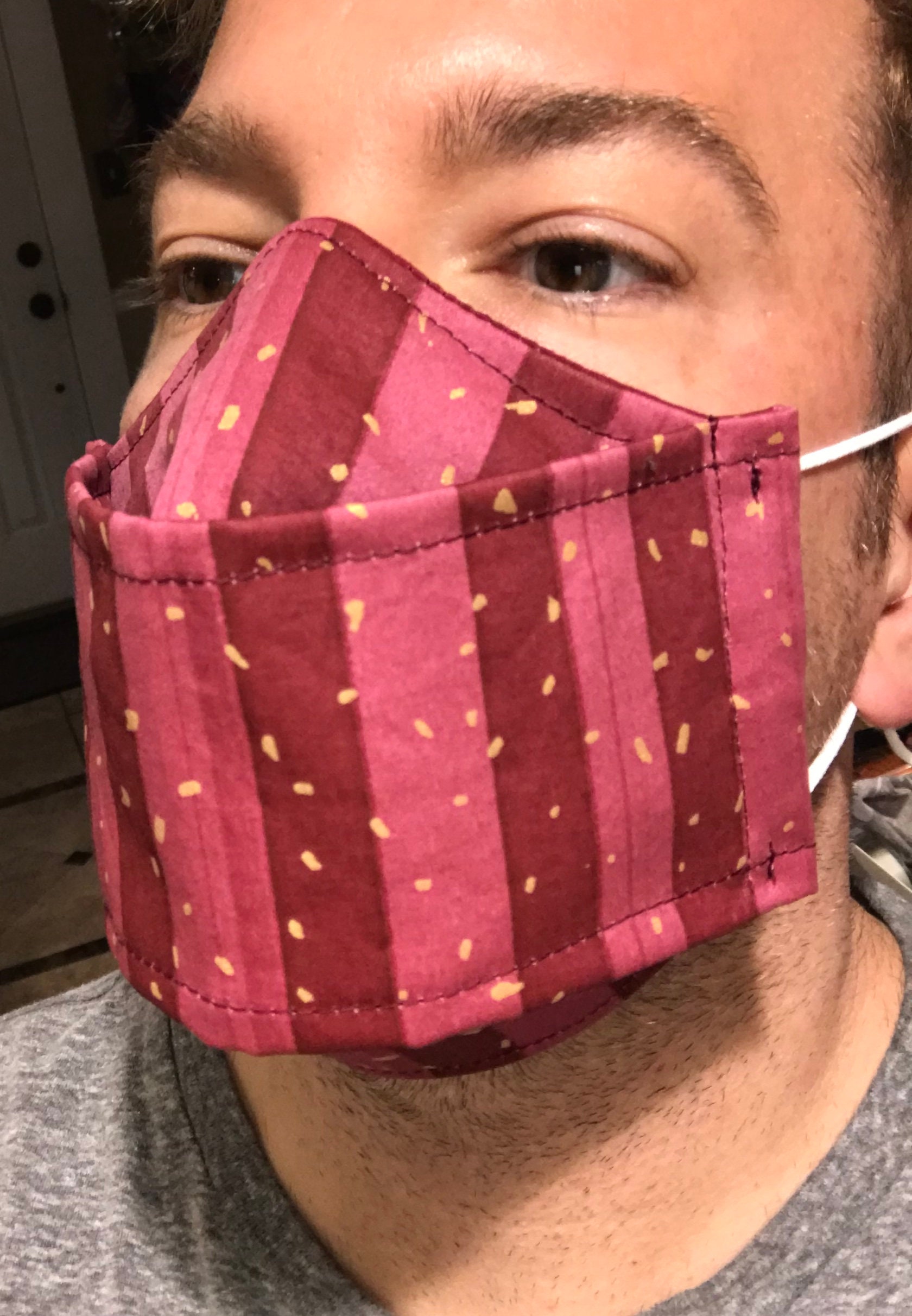 2 Layer MANS 100% Cotton Fabric 3D Singer Mask for Sports, Teaching ...