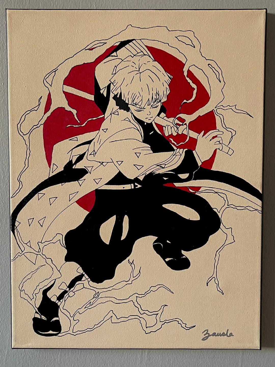 Zenitsu Acrylic Painting - Etsy