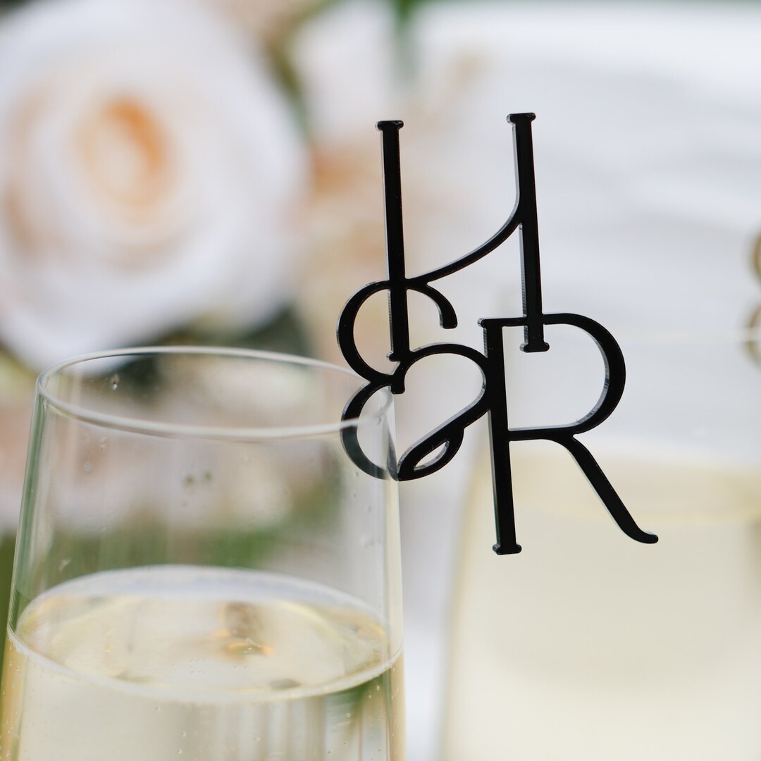 Wedding Initial Tags Cocktail Topper Tags Wedding Favour Place Name ...