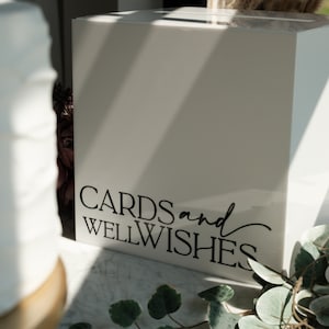 Cards and Well Wishes Box Acrylic Wedding Card Box, Thank You Wedding ...
