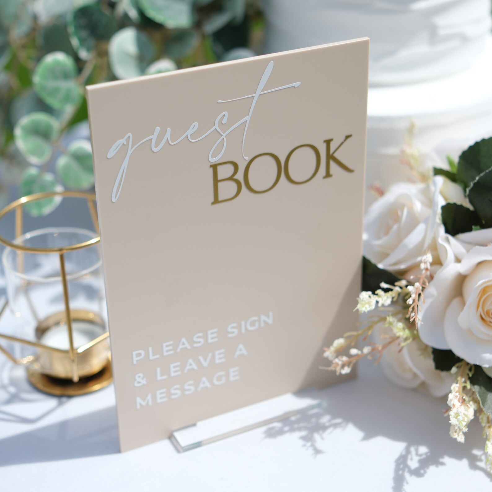Guestbook Sign for Wedding With Stand Acrylic Wedding Signage Wedding ...