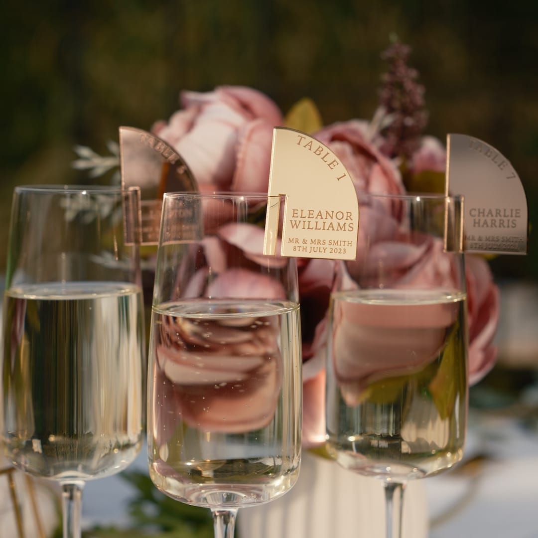 Wedding Favour Name Tags Wine Charm Wedding Table Decor Cocktail ...