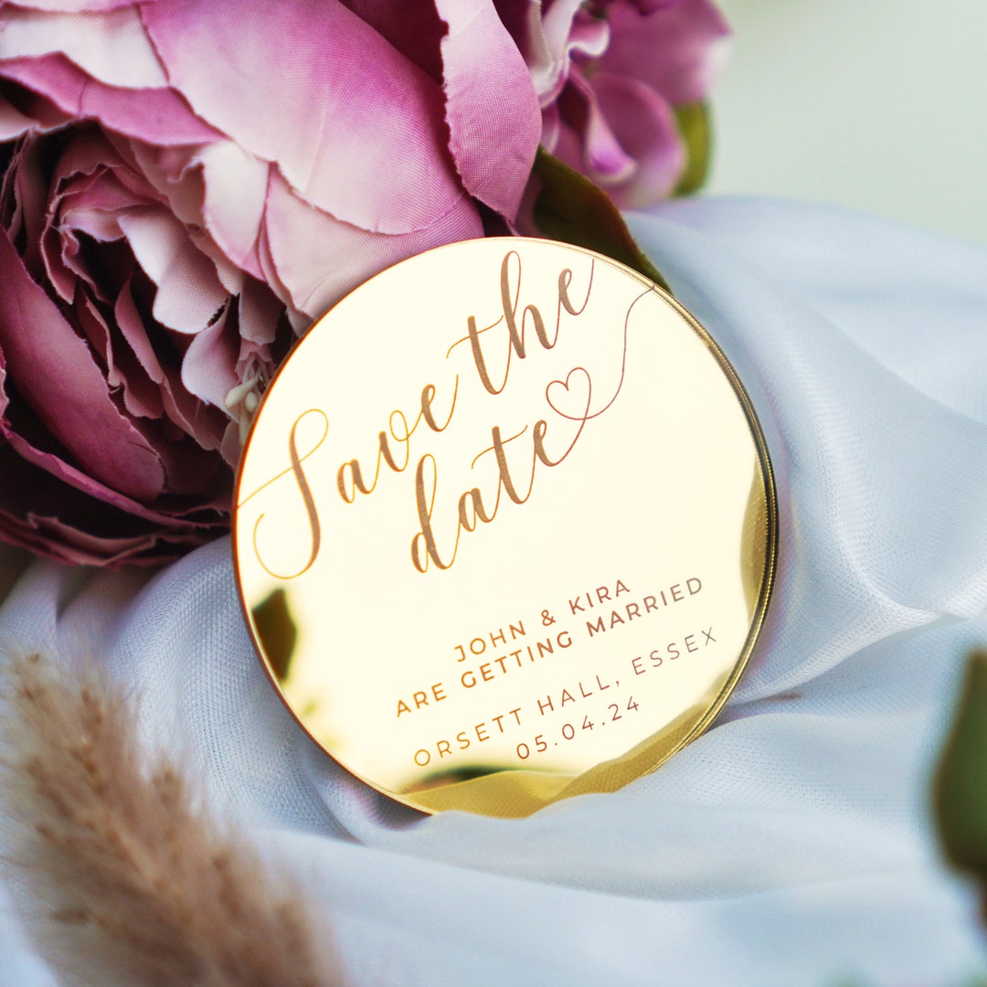 Save the Date Magnet or Without Magnet Acrylic Wedding Invitations Save ...