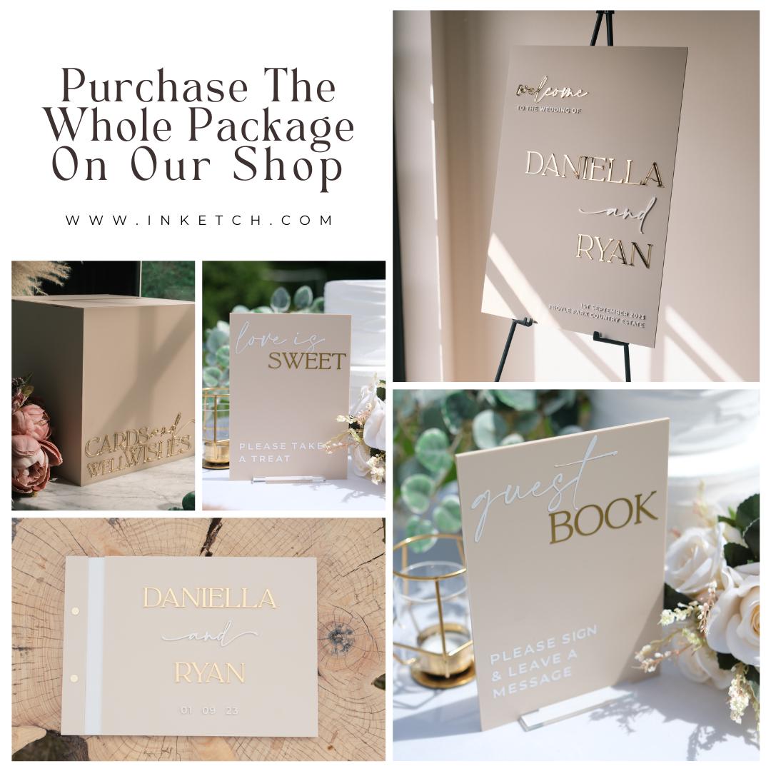 Guestbook Sign for Wedding With Stand Acrylic Wedding Signage Wedding ...