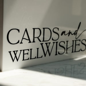 Cards and Well Wishes Box Acrylic Wedding Card Box, Thank You Wedding ...