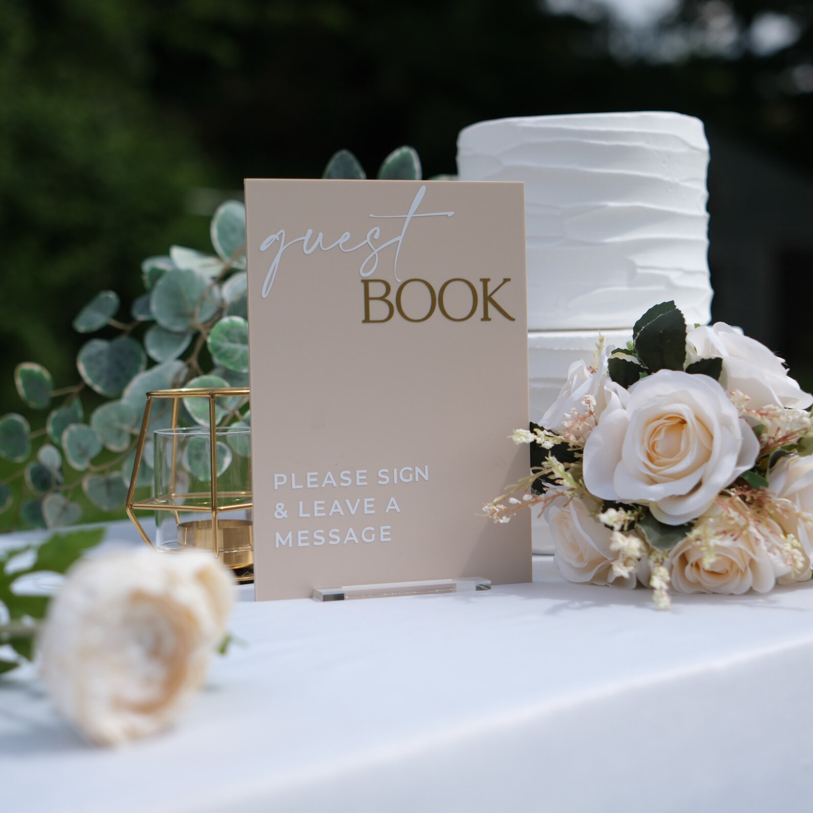 Guestbook Sign for Wedding With Stand Acrylic Wedding Signage Wedding ...