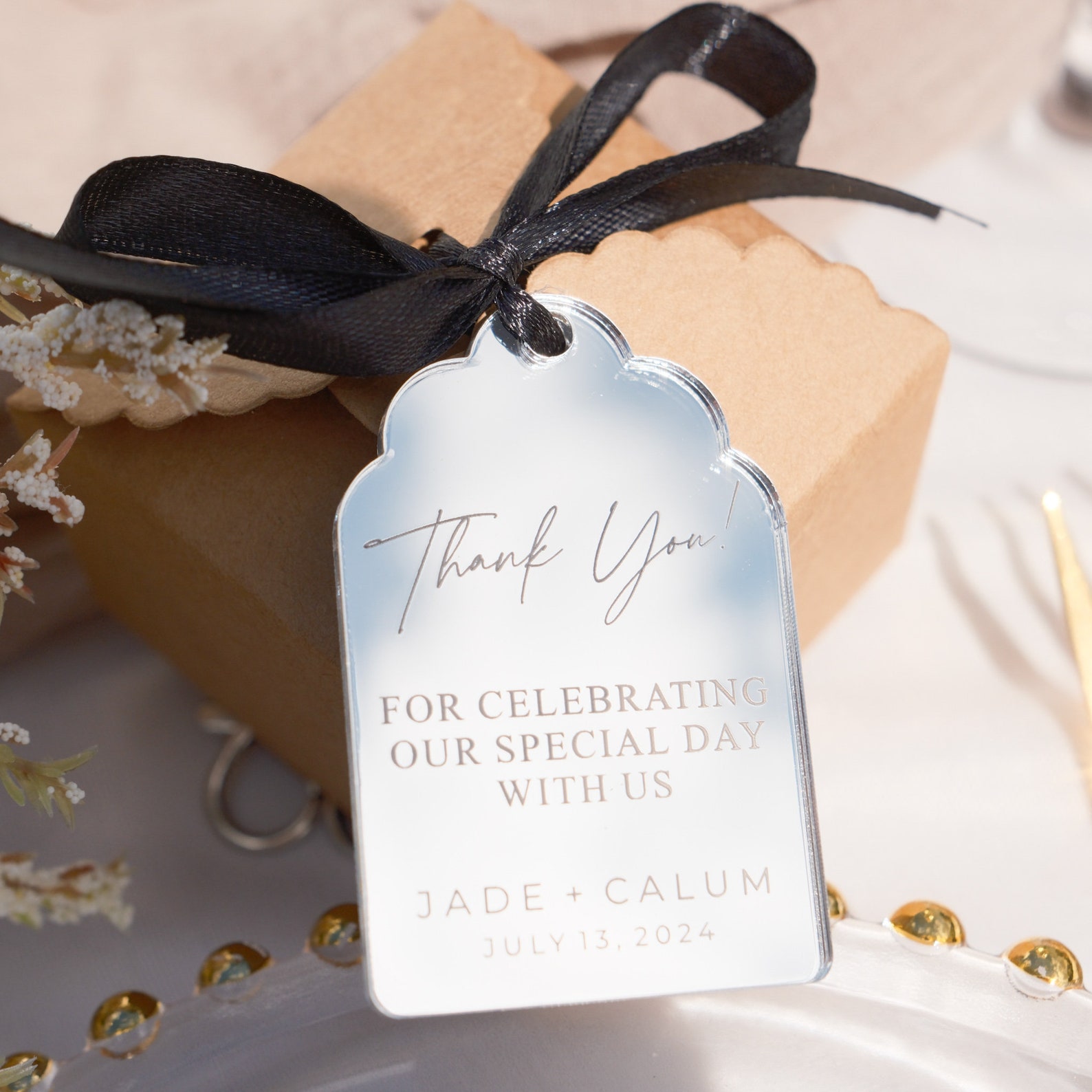 Thank You Tags Wedding Favour Name Tags, Boxes Ribbon, Party Favours ...