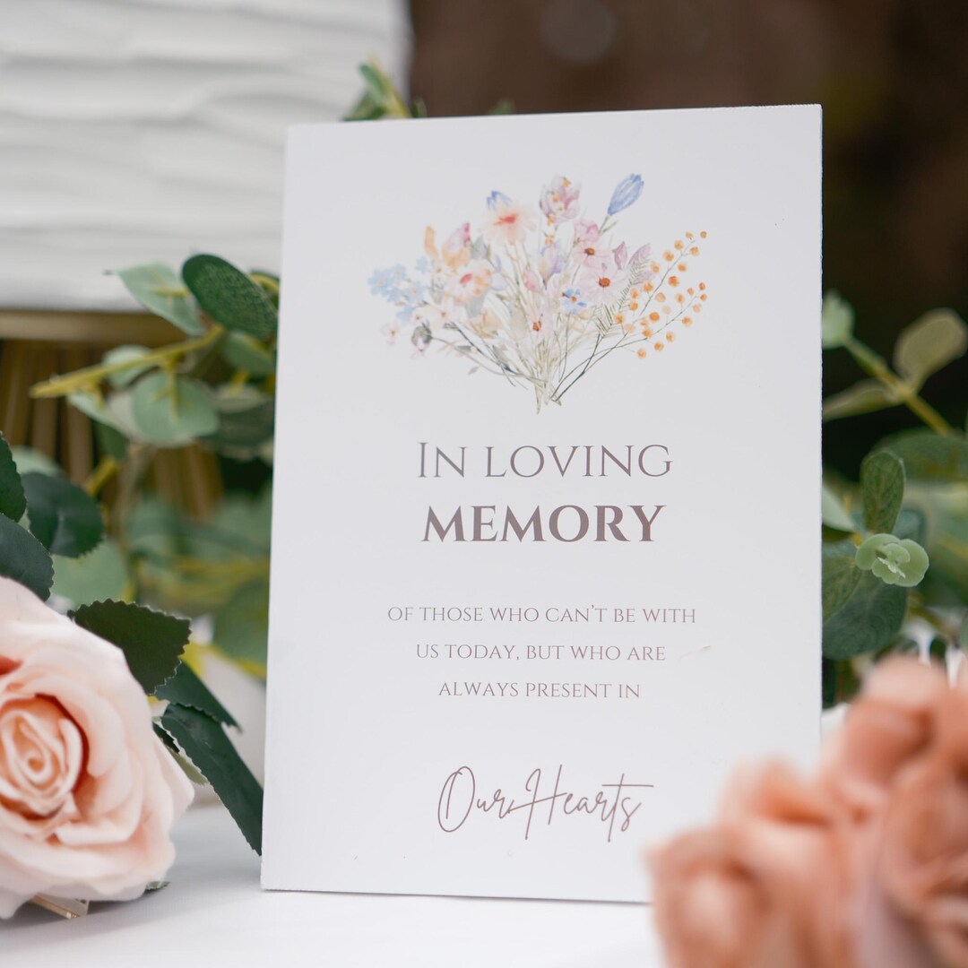 In Loving Memory Wedding Sign – Floral Wedding Signage, Wild Flower ...