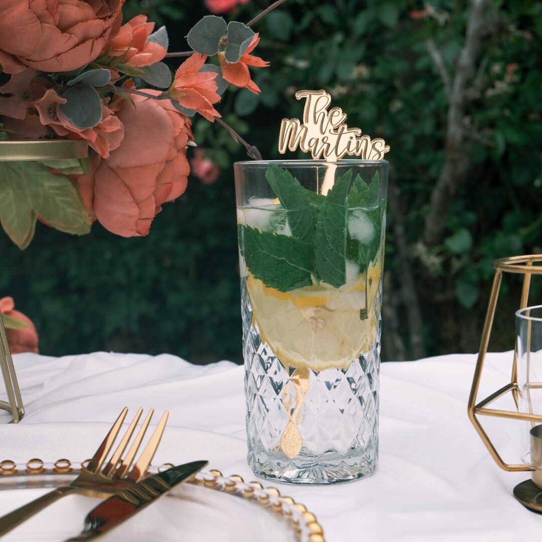 Custom Wedding Drink Stirrers Cocktail Drink Toppers Wedding Welcome ...