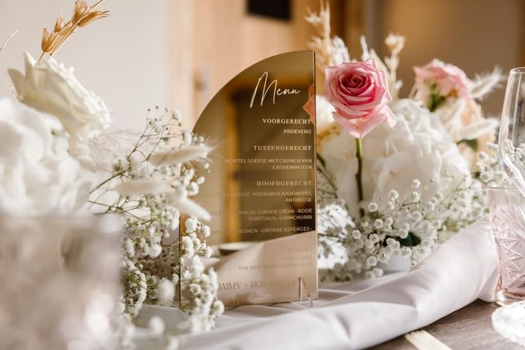 Menu Wedding Sign With Stands Wedding Table Decor Centrepiece Acrylic ...