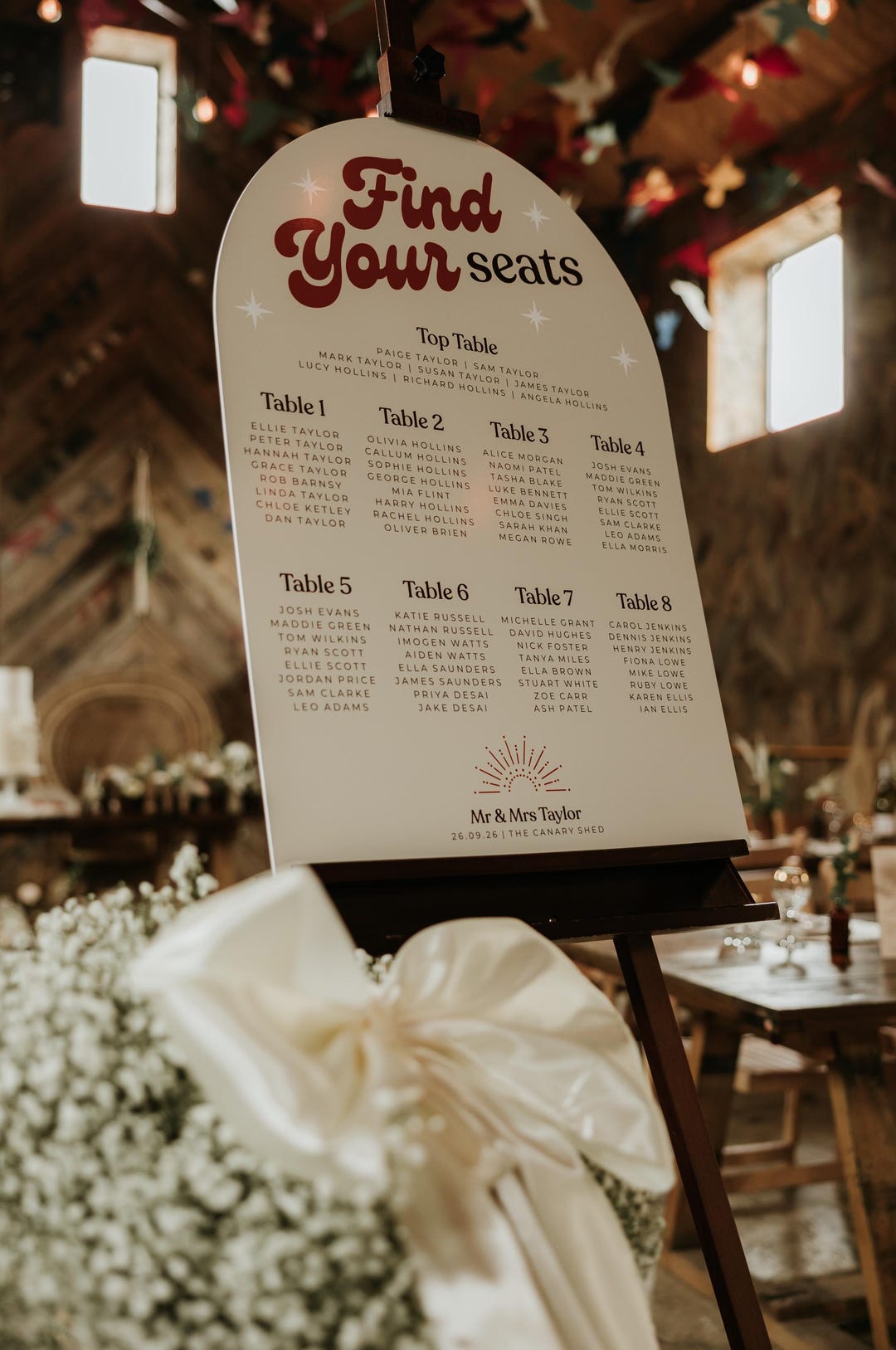 Western Wedding Table Plan Seating Chart | Wedding Seating Plan | Table ...