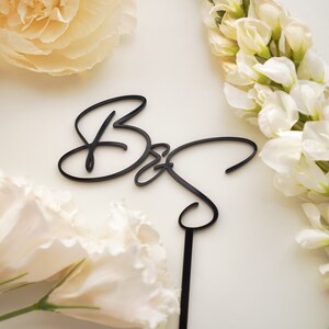 Wedding Initial Cake Topper Letters Acrylic Cake Topper Bride and Groom ...