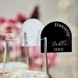 Seating Card With Table Number Wedding Wine Charm Champagne Name Tag ...