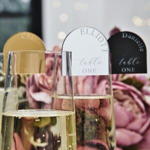 Seating Card With Table Number Wedding Wine Charm Champagne Name Tag ...