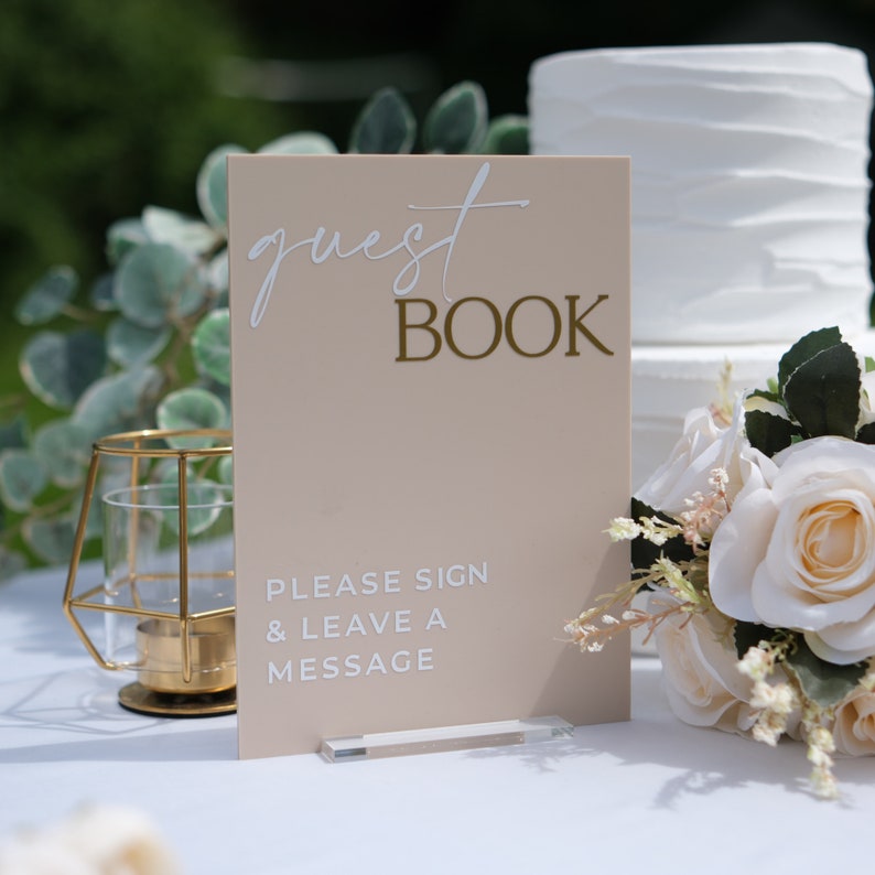 Guestbook Sign for Wedding With Stand Acrylic Wedding Signage Wedding ...