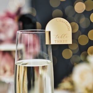 Seating Card With Table Number Wedding Wine Charm Champagne Name Tag ...