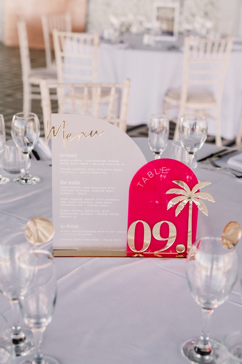 Table Numbers and Wedding Menu Sign With Stands Wedding Sign - Etsy