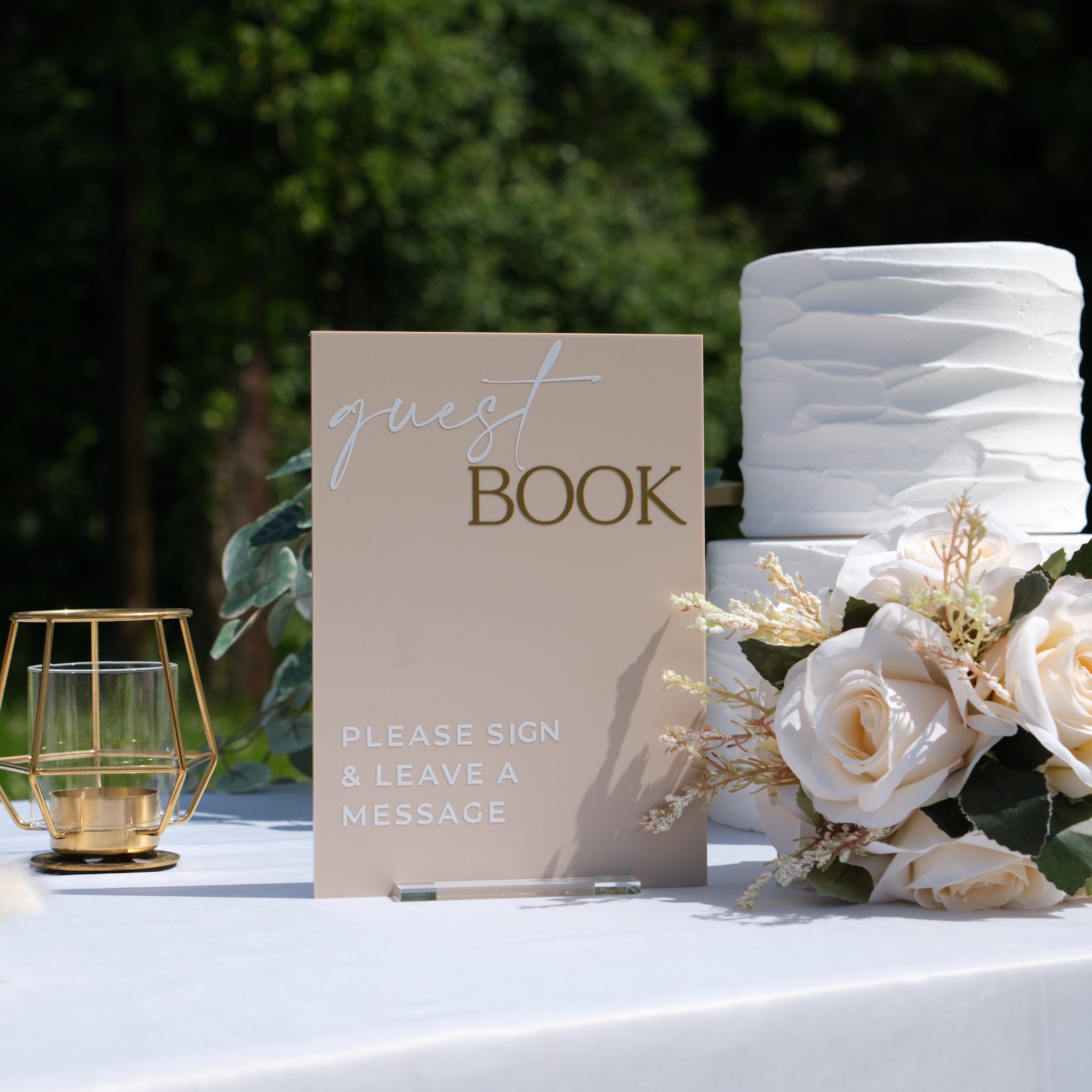 Guestbook Sign for Wedding With Stand Acrylic Wedding Signage Wedding ...