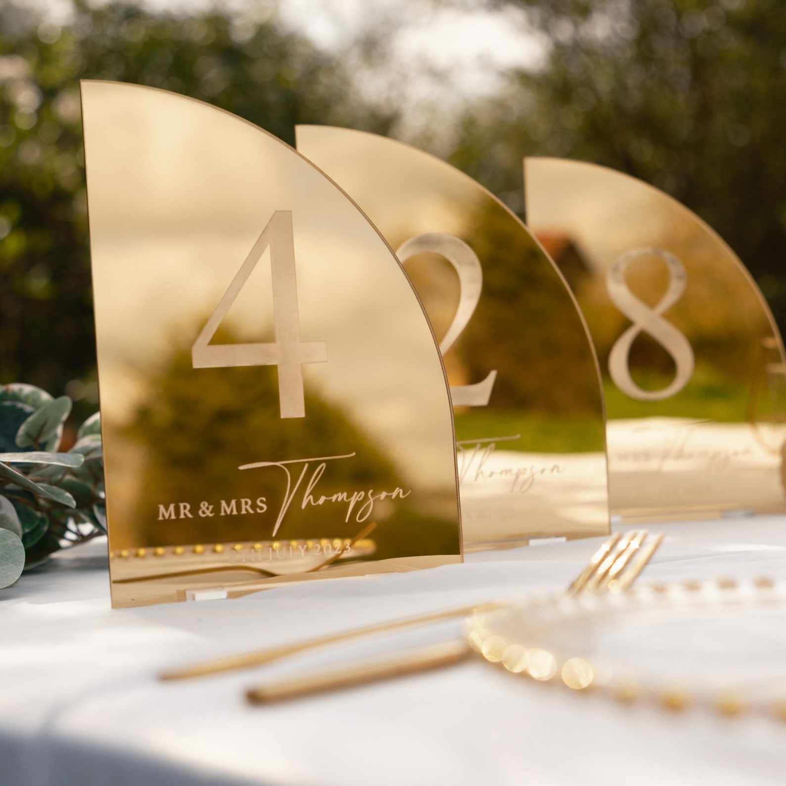 Personalised Wedding Table Numbers With Stands Wedding Sign Acrylic ...