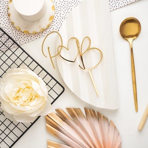 Initials Wedding Topper Letters With Heart Acrylic Cake Topper Bride ...