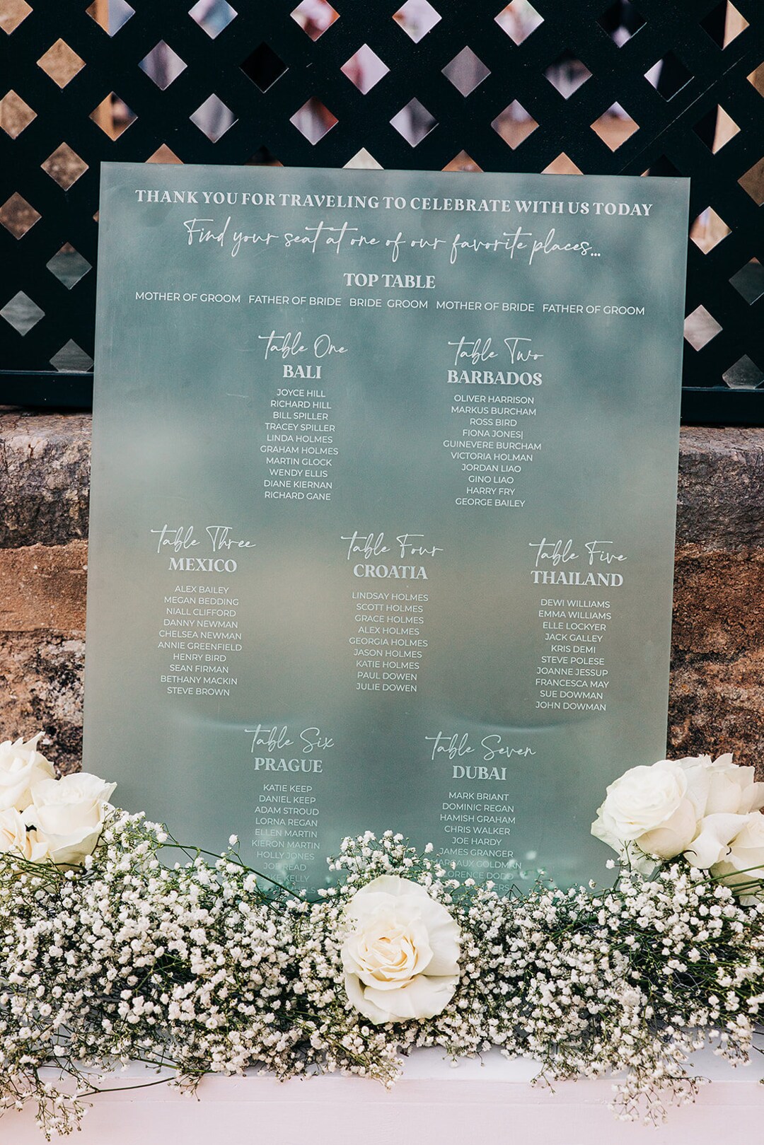 Acrylic Seating Chart Wedding Seating Sign Acrylic Wedding Table Sign ...