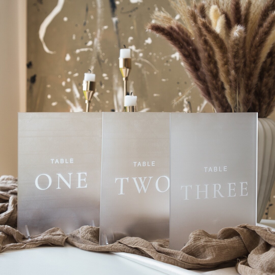Wedding Table Numbers With Stands Wedding Sign Acrylic Wedding Table ...