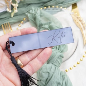 Wedding Favour Ideas Place Card Bookmark With Tassel Name Tag Place ...